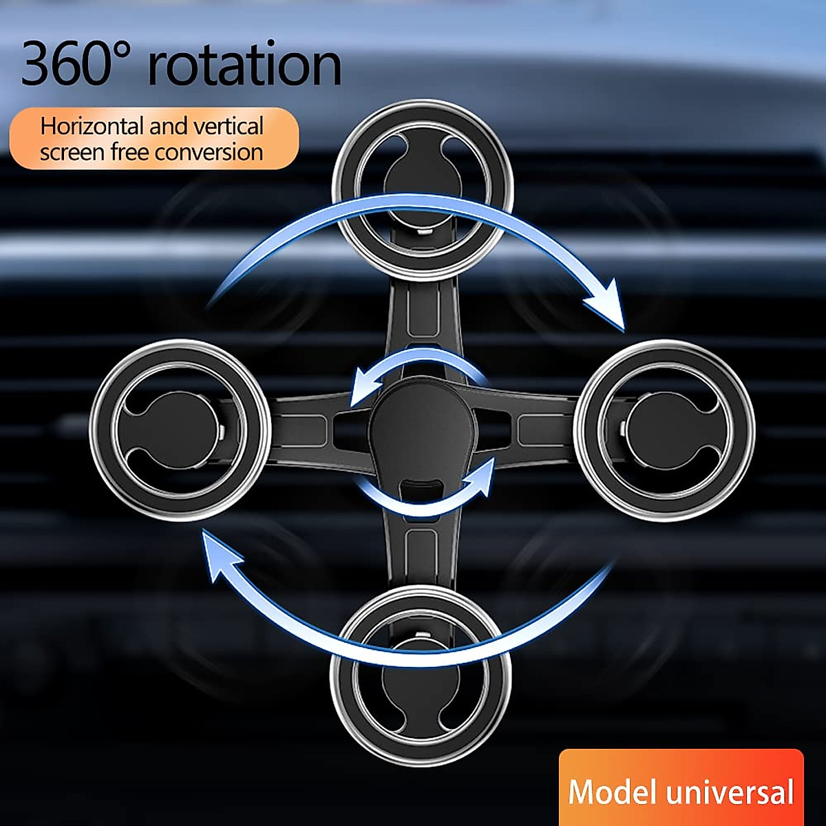 Turcee Compatible for MagSafe Car Mount for iPhone,[2023 New Upgrade] Car Vent 360° Rotation Magnetic Car Mount,Cell Phone Holder for MagSafe iPhone 12 13 14 Pro Max/All Smart Phones(Black)