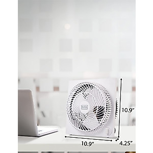 BLACK+DECKER Mini â€“ Tabletop Quiet 9 Inch Desk Box Fans Frameless BFB09W White