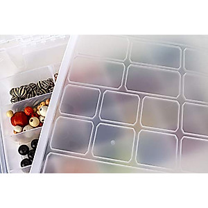 ArtBin 6962AB Quick View Deep Base Carrying Case with Removable Dividers and Tray, Portable Art & Craft Storage Box, 15", Clear