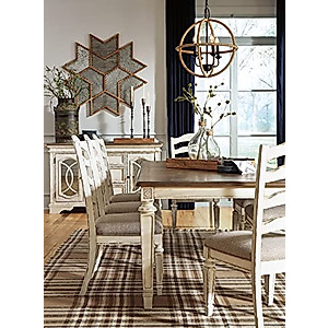 Signature Design by Ashley Realyn French Country Dining Extension Table, Seats up to 8, Chipped White