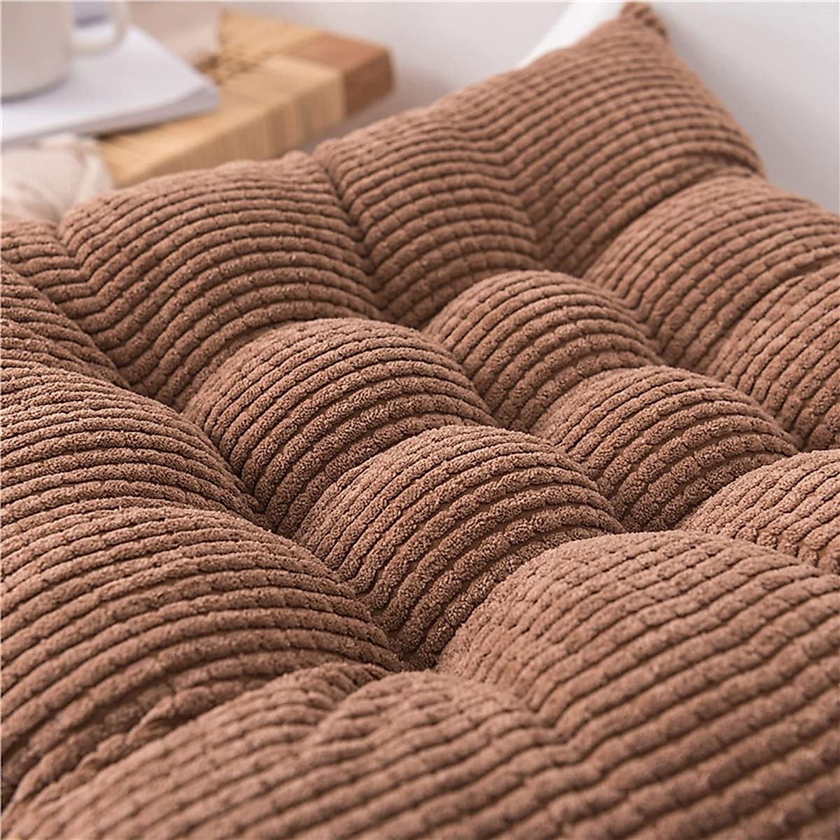 Tophacker Set of 2 Square Chair Pads Indoor Seat Cushions Pillows with Ties Thick Soft Seat Cushion for Kitchen Dining Office Chair (Color : 1, Size : 2PC 40x40x8cm)