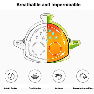 MYYINGBIN Blue Moroccan Tagine Pot Ceramic Stewpot Slow Cooker Anti-Scalding Handle Casserole Easy to Clean