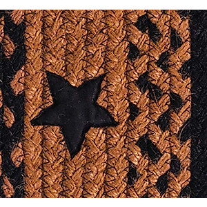 IHF Home Décor |Star Black Premium Braided, Collection | Primitive, Rustic, Farmhouse Style | Jute/Cotton | 30Days Risk Free | Accent Rug/Door Mat/Floor Carpet (36"x60" Rect, Star Black)