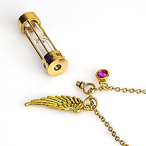 Misooky Urn Necklace for Ashes Keepsake Hourglass Memorial Cremation Jewelry for Human Women Men Ashes(Hourglass-Golden) …