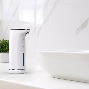 BEAUTURAL Automatic Foaming Soap Dispenser, Touchless Hand Soap Dispenser Rechargeable, Dish Soap Dispenser for Bathroom Countertop, Kitchen and Commercial 10oz/300ml