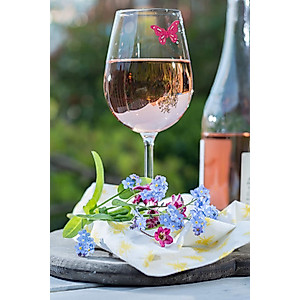 Simply Charmed Butterfly Magnetic Wine Glass Charms - 6 Wine Magnet Drink Markers - Fun Gift for the Gardener