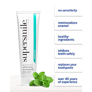 Supersmile Professional Teeth Whitening Toothpaste with Fluoride, Original Mint, 4.2 Oz