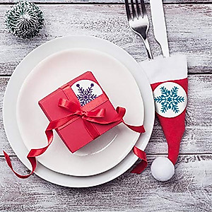 GESKS Multiple Snowflakes Stickers 1000 PCS Xmas/Winter Wonderland/Holiday Party Favors Decorations Cards Envelope Seals Sticker Decals,12 Different Design(Christmas Snowflake)