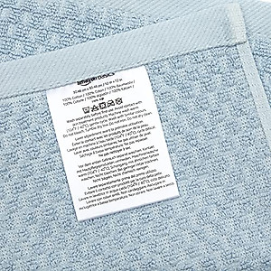 Amazon Basics Odor Resistant Textured Wash Cloth, 12 x 12 Inches - 12-Pack, Light Blue