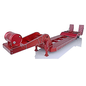 Metal LESU 1/14 Trailer Hydraulic Lifting Tailboard for RC Tractor (red)