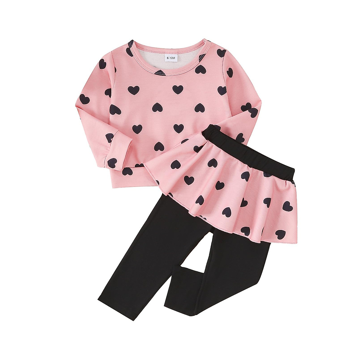 Mioglrie Baby Valentines Day Outfit Girl 2T-3T Girl Clothes Toddler Girl Clohing Pink Long Top Pant Set Fall Winter Outfits Little Girl Gift Baby Girl Stuff Toddler Clothes for 2-3 Years Old Girl