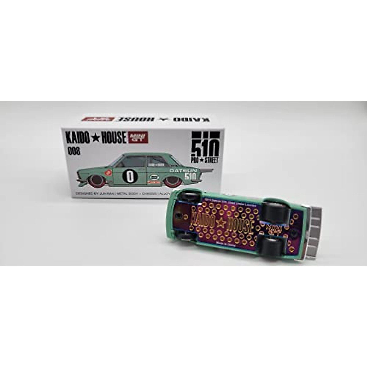 Datsun 510 Pro Street KDO510 Light Green (Designed by Jun Imai) Kaido House Special 1/64 Diecast Model Car by True Scale Miniatures KHMG008