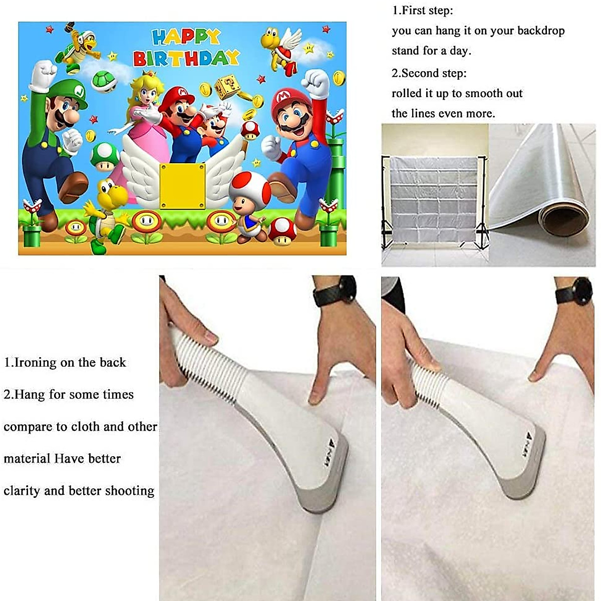 Sakurar SK Mario Birthday Bakdrop Adventure Game Video Mario and Princess Peach Backdrop Vinyl Birthday Party Baby Shower Decoration Mario Party Background 7x5ft