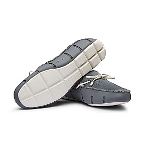 SWIMS Mens Loafers, Braided Lace Shoes for Men, Casual Beach Loafer, Comfortable Summer Shoe, Stylish Lightweight Walking Footwear, Quick Dry Breathable Eco Friendly Footbed (Basalt Grey,9.5)