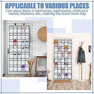 Windyun 2 Pcs 70 Large White Mesh Pockets over the Door Shoe Organizer Shoe Rack Closet Holder Behind Door Shoe Hanger Hanging Cruise Ship Essentials Organizer Nonslip, Each with 35 Pockets