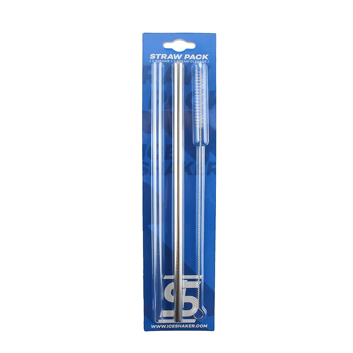 Ice Shaker Reusable Straws and Straw Cleaner Brush, With 1 Tritan and 1 Steel Water Bottle Straw and Straw Cleaner, For Ice Shaker Metal Water Bottles