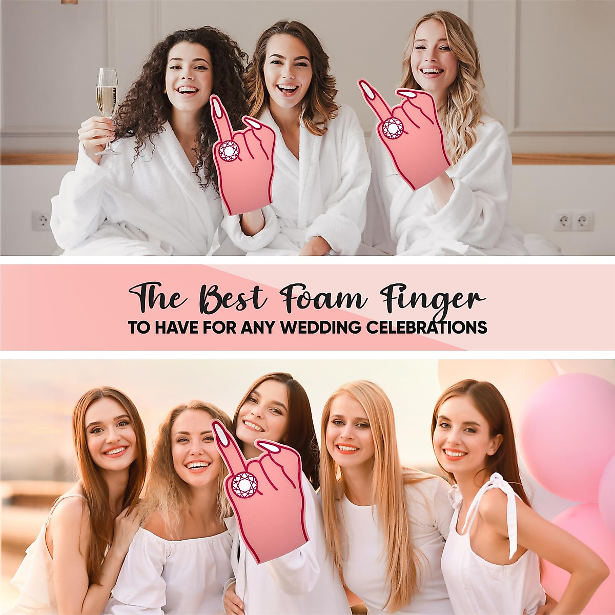 Sneaky Booze XL Engaged Foam Ring Finger Bachelorette Party Bash For Bride To Be Engagement Party Bridal Shower Bridesmaid Tribe Favors Perfect Wedding Accessories Photo Prop 2 Pack