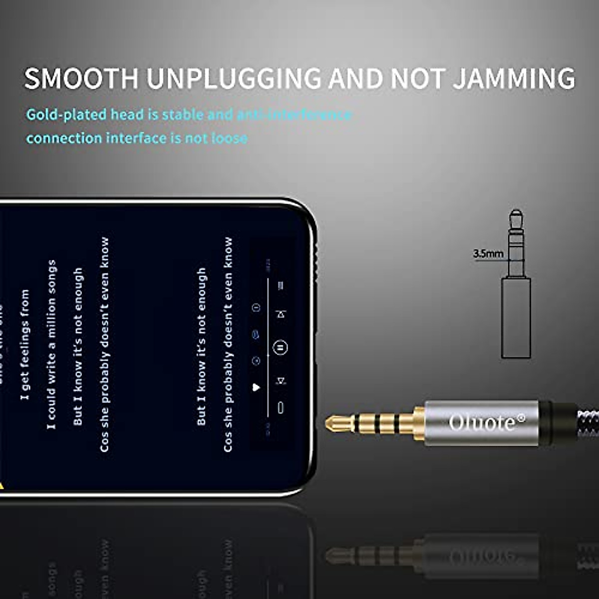 Oluote Headset Splitter Headphone Mic Y Adapter Cable,TRRS Male to 2 TRS Female Microphone and Headphone Cable, Compatible for PS4 Xbox Laptop PC Smartphone etc (9.8FT)