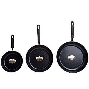 Ozeri Frying Pan 3-Piece Set (8", 10", 12") – 100% PTFE PFC, APEO, GenX, NMP and NEP-Free German-Made Coating, Green