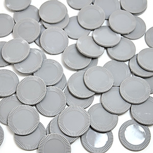 Smartdealspro 64pcs 32mm/1.26 Inch Opaque Plastic Learning Counters Disks Mini Poker Chips Game Tokens with Storage Box (Dark Gray)