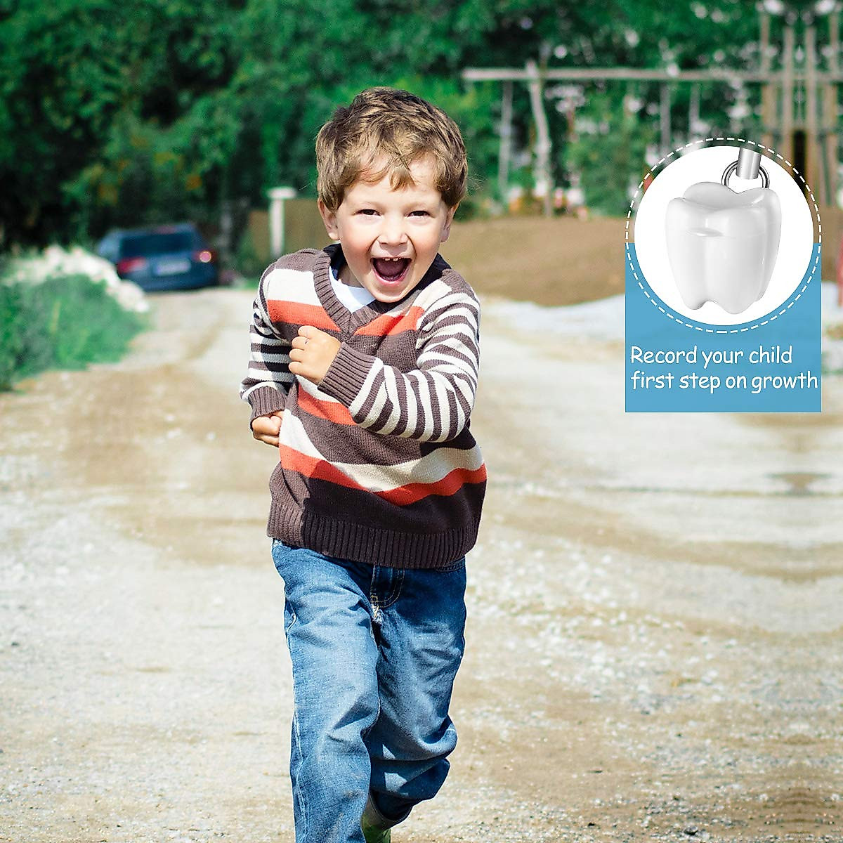 OUNONA 10pcs Baby Tooth Save Box Baby Child Tooth Keepsake Holder Organizer (White)