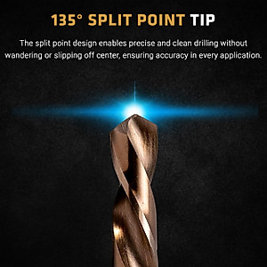 Century Drill & Tool, 26121, 21 PC Uest,Jobber Drill Bit,ProGrade, Cobalt Steel, High Speed Drill Bit Pack