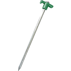 Tent Pegs Stakes T-Top Rubber Top with Heavy Duty Steel Nail Ground Spikes 10" Long 10-Pack
