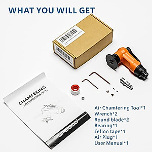 2-in-1 Mini Air Chamfer Tool for Chamfering and Round Cornor on Metal, Arc Corner 45 Degree Pneumatic Beveling Trimming Deburring Machine