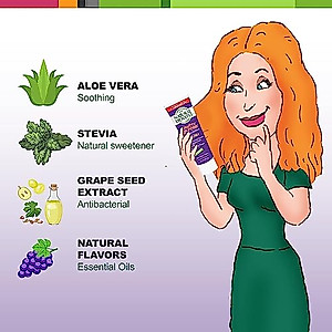 The Natural Dentist Kids Cavity Zapper Fluoride Gel Toothpaste, Fight Cavities, Strengthen Enamel, Promote Oral Health, No SLS, No Harsh Chemicals, All-Natural Ingredients, Grape Flavor, 5oz Tube