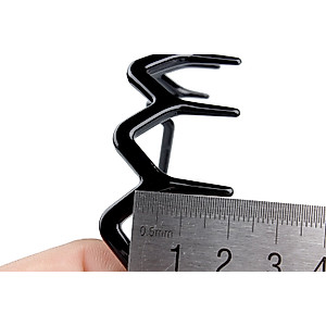 KALIYOTO Set of 2 Zig Zag Black Plastic Sharks ToothHair Comb Headband (2 Black Color)