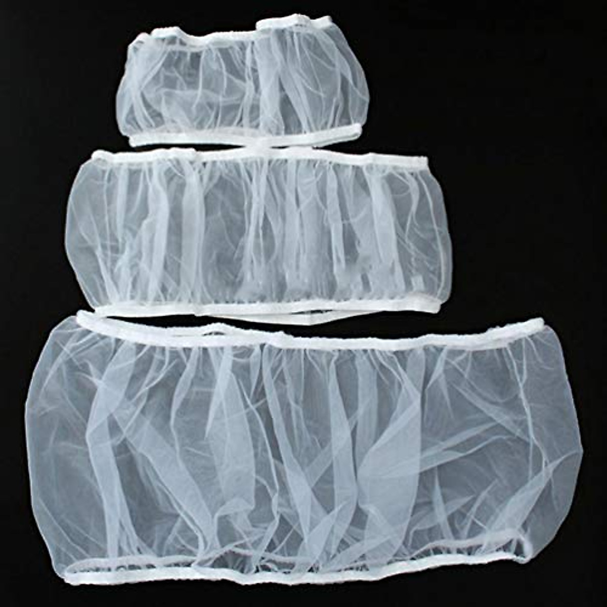 UEETEK Bird Seed Guards Catchers Bird Cage Bird Cage Mesh Net Cover Skirt Guard Stretchy Shell Skirt Traps Cage Basket (White)