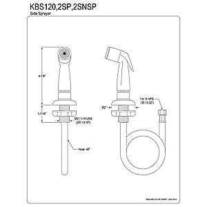 Kingston Brass Gourmetier KBS122SP Kitchen Faucet Sprayer, Black