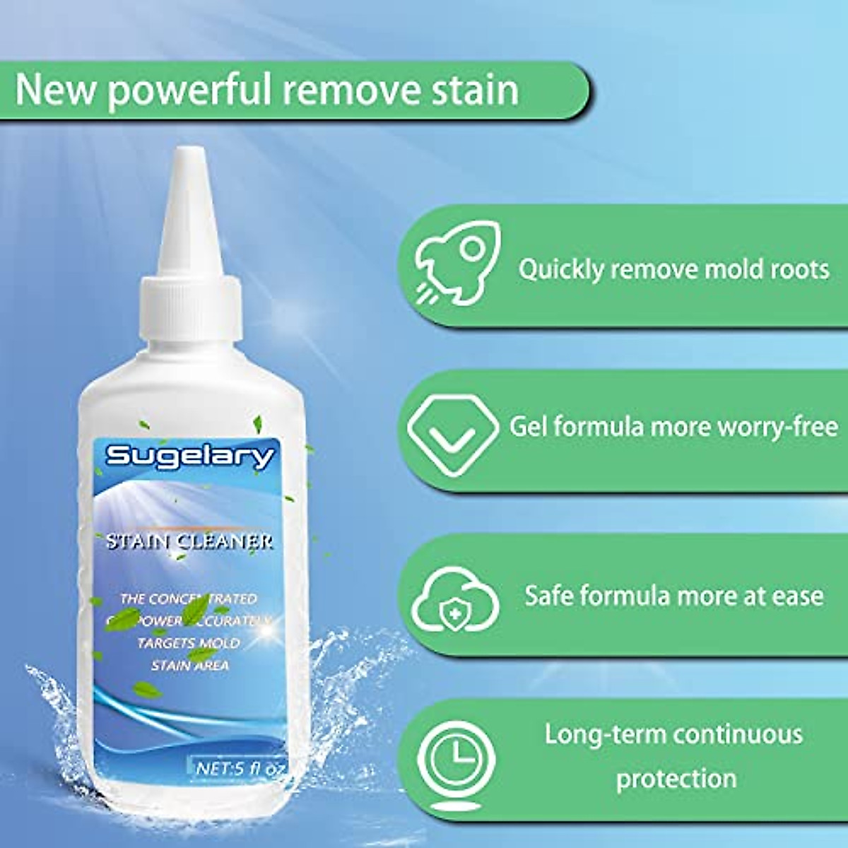 Home Remover Gel, Household Mold Cleaner for Washing Machine, Refrigerator Strips, Grout Cleaner Best for Home Sink, Kitchen, Showers