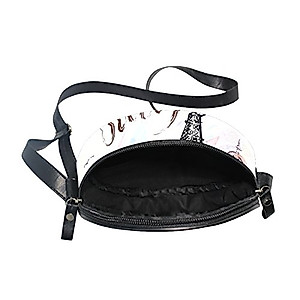 ALAZA Art Paris Eiffel Tower Painting Round Crossbody Bag Canvas Messenger Purse