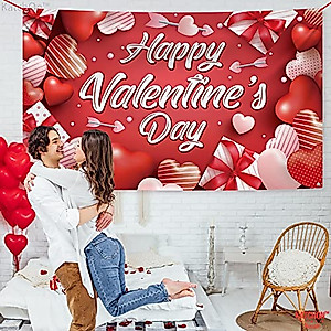 Xtralarge Happy Valentines Day Banner - 72x44 Inch | Valentines Day Backdrop, Valentines Day Decor for Office | Valentine Backdrop, Valentines Party Decorations | Valentines Backdrops for Photography