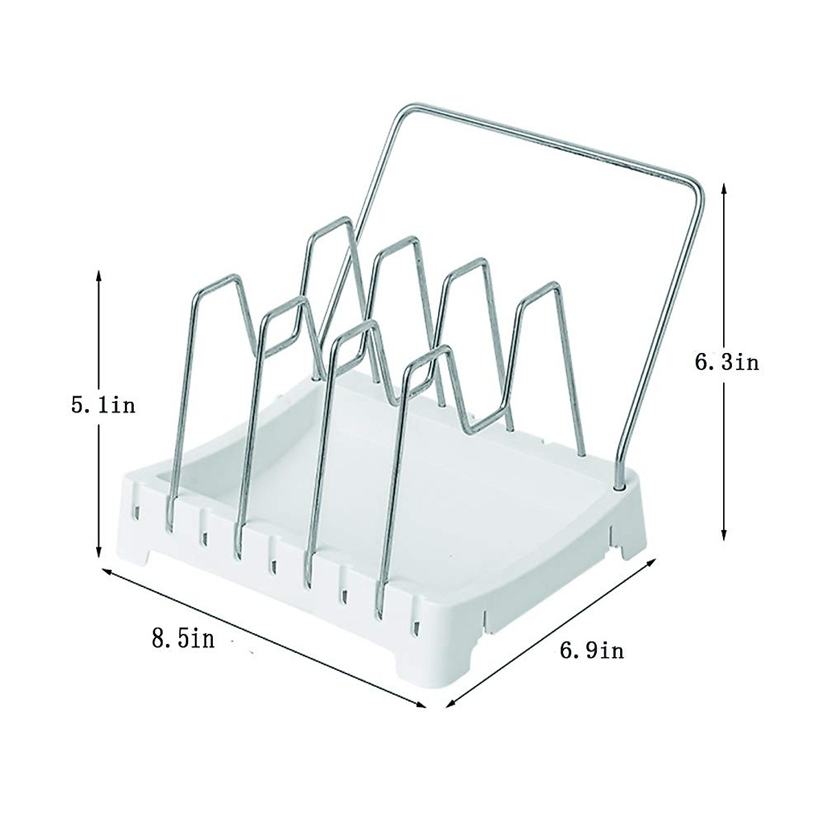 Pot Lid Organizer 2 PCS for Kitchen Cabinet Pantry and Bakeware Organizer Rack Holder， White