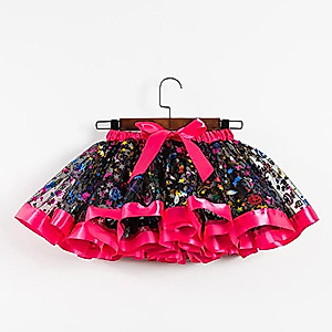 Baby Lightweight Short Pants 2 to 11 Years Kids Girls Halloween Dance Party Dress Cartoon Tulle (Hot Pink, 5-8 Years)