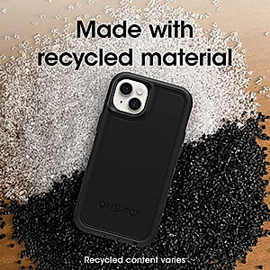 OtterBox iPhone 14 Plus Defender Series XT Case - BLACK , screenless, rugged , snaps to MagSafe, lanyard attachment