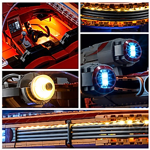 GEAMENT LED Light Kit Compatible with UCS Luke's Landspeeder - Lighting Set for 75341 Building Model (Model Set Not Included)