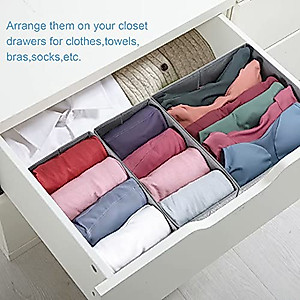 Hinotori Drawer Organizer Bins 4 Pack– Storage Basket Drawer Dividers for Clothes,Underwear, Socks – Cloth Container Cube Bins for Home Organization, Closet, Shelves, Dresser
