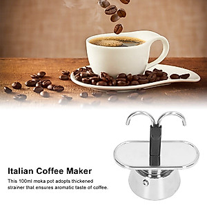 yaogohua Moka Pot 100ml, Dual Pipe Stainless Steel Moka Pot, Thickened Strainer Moka Boiling Pot, Camping Coffee Makers, Coffee Percolator Camping