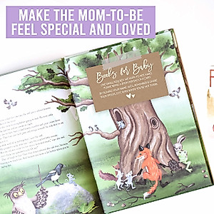 Hadley Designs 25 Book Request Baby Shower Guest Book Alternative - Rustic Baby Shower Invitation Inserts, Books For Baby Shower Request Cards, Bring A Book Instead Of A Card