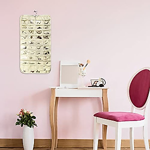 WIFTREY 2 Pack Hanging Jewelry Organizer with 80 Pockets,Double Sided Closet Earring Storage for Necklace Bracelet with Hanger,Beige