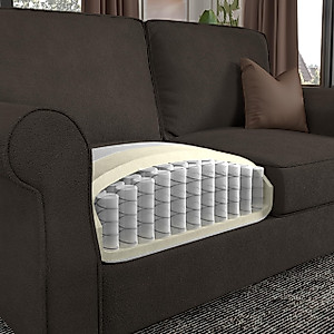 Lonkwa 57" Loveseat Sofa Couch, Upholstered Brown Couches for Living Room, 2 Seat Small Love Seat with Rounded Arms, Living Room Furniture Small Couches for Small Spaces, Apartment