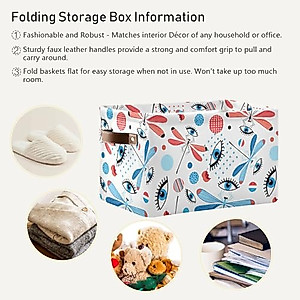 Dragonfly Eyes Storage Basket Bins Foldable Laundry Hamper Toy Storage Bins Box Organizer for Bedroom Office Clothes Pet Nursery Living Room,2 pcs