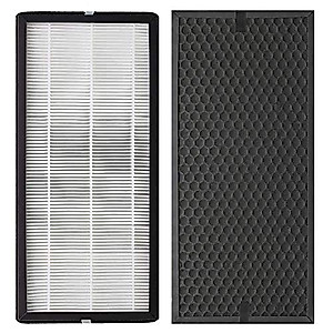 XD6065 Activated Carbon & XD6075 True HEPA Replacement Filter, Compatible with Rowenta PU4020 Intense Pure Air Purifiers, 1 Carbon Odor Eliminator & 1 True HEPA Allergen Remover