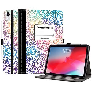 iPad 10th Generation Case 10.9 Inch Tablet, iPad Case 10th Generation, Protective Stand Cover with Pencil Holder/Hand Strap/Pocket for iPad 10th Gen Case, Auto Wake/Sleep, Pink CompositionBook