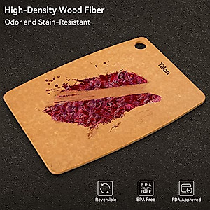 Tiilan Wood Fiber Cutting Board - Dishwasher Safe, Natural Color, 11.7 x 8.4 Inch