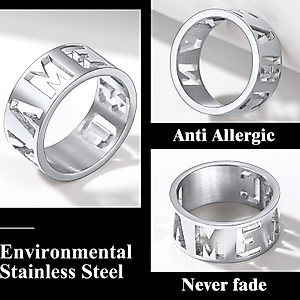 Personalized Name Ring for Men Women Stainless Steel Rings Custom Jewelry