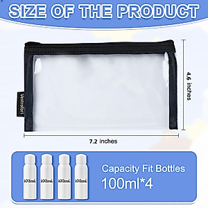 VEXTROFORT Small Makeup Pouches for Purse, Mini Clear Zipper Bag, 5 Pieces Waterproof Travel Organizer for Women Girls Waterproof (Black, Gray, Rose Red, Blue, Yellow)